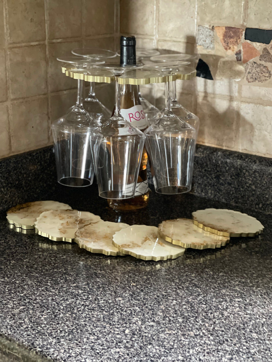 Custom Order Wine Holder Bundle & 6 Large Coasters