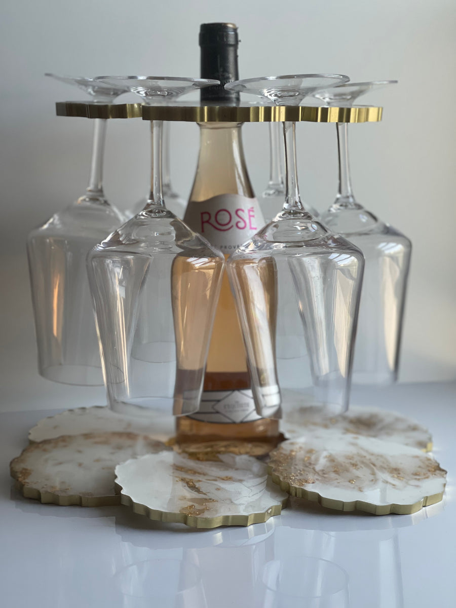 Custom Order Wine Holder Bundle & 6 Large Coasters